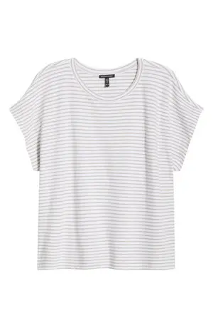 Eileen Fisher Striped Organic Cotton Crewneck Top