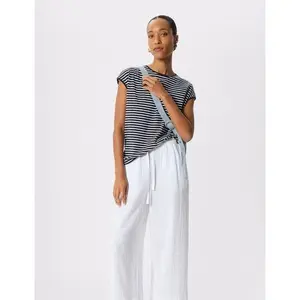 Whistles Striped Cap Sleeve T-shirt - Navy/multi