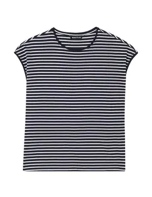Whistles Striped Cap Sleeve T-shirt - Navy/multi