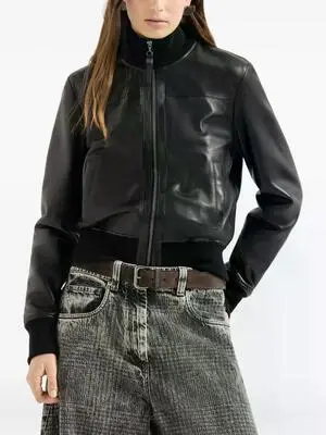 Brunello Cucinelli Nappa Leather Outerwear Jacket With Monili