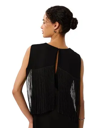 Whistles Midi Dress With Fringe Detail