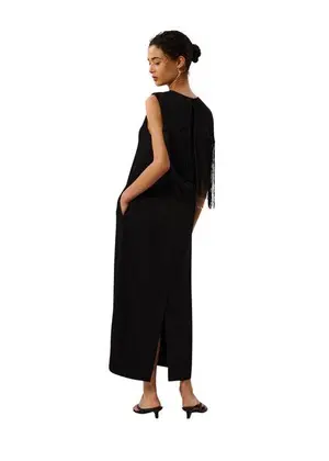 Whistles Midi Dress With Fringe Detail