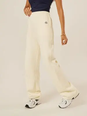 BE ATHLETICA Varsity Athletica Wide Leg Joggers - Marshmallow