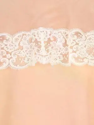 Chloé Lace-trimmed Tie-neck Silk Shirt - Orange