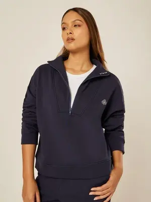 BE ATHLETICA Varsity Athletica Quarter Zip Sweatshirt - Midnight