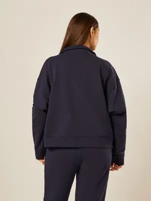 BE ATHLETICA Varsity Athletica Quarter-zip Sweatshirt - Midnight
