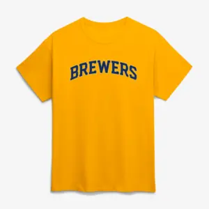LOGO ATHLETIC Milwaukee Brewers Wordmark T-shirt - Gold