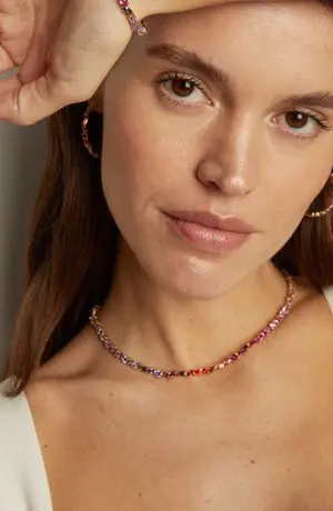 AURATE Mixed Shape Tennis Necklace