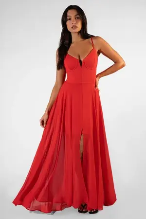 TA3 Sculpting V-wire Maxi Dress With Built-in Shapewear