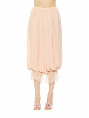 ALEXIA ADMOR Jules Bloomer Pants With Lace Trim - Pink