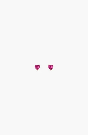 AURATE Lab Grown Sapphire Heart Stud Earrings