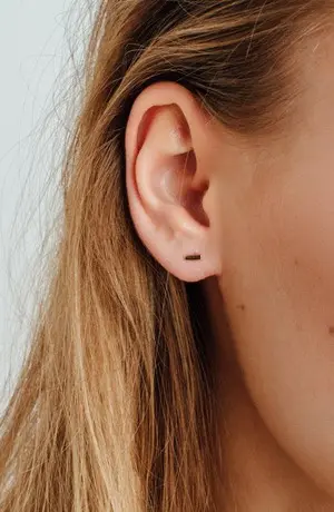 AURATE Mini Gold Bar Earring