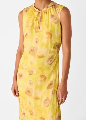 Whistles Sunshine Floral Textured Midi Dress
