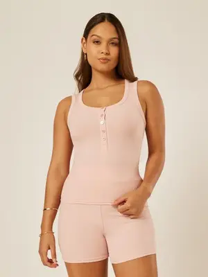BE ATHLETICA Henley Tank Top