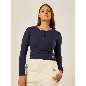 BE ATHLETICA Essential Long Sleeve Henley T-shirt