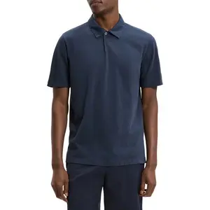 Theory One Button Polo - Tinted Baltic
