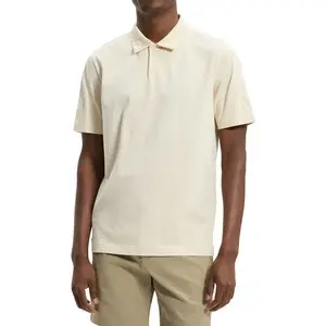 Theory One Button Polo - Tinted Seashell