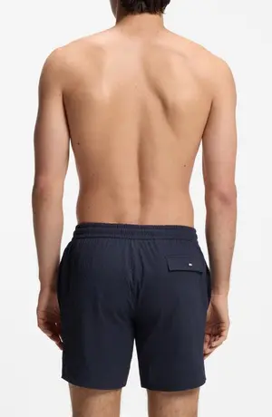 BOSS Relax Swim Trunks With Drawstring Waist