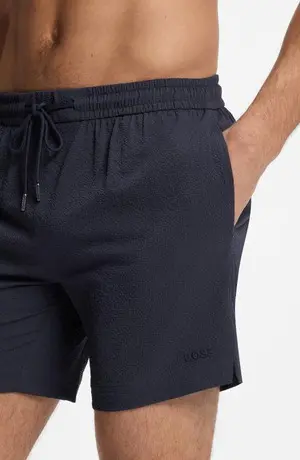 BOSS Relax Swim Trunks With Drawstring Waist