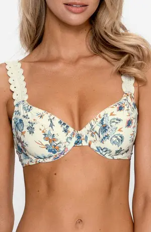 PS BY CUPSHE Floral Underwire Bikini Top With Scalloped Straps
