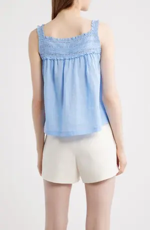 DÔEN Benita Pintuck Lace Woven Top