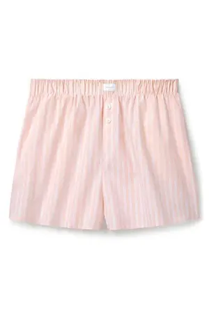 Tommy John Woven Lounge Boxer Shorts With Pin Stripes - Pink