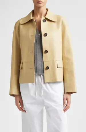 TOTEME Bonded Lambskin Leather Jacket