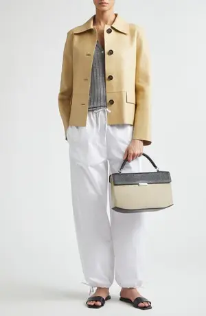TOTEME Bonded Lambskin Leather Jacket
