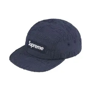 Supreme Monogram Gingham Camp Cap - Blue