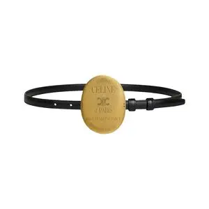 Celine Leather Teen Maison Belt In Taurillon Leather - Black