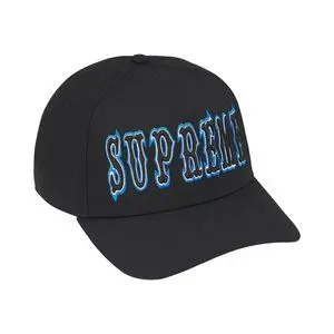 Supreme Supreme Gothic Outline Adjustable New Era Cap Black