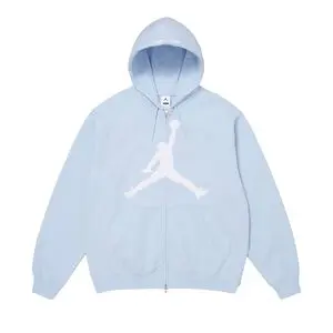 Supreme X Jordan Zip Up Hooded Sweatshirt - Blue