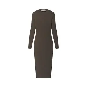 Fear Of God Rib Knit Fitted Long Sleeve Dress - Brown