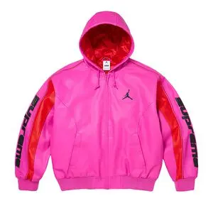 Supreme X Jordan Hooded Leather Jacket