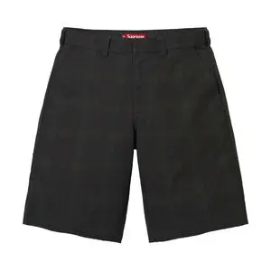 Supreme Plaid Work Shorts - Black