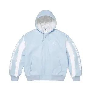 Supreme X Hooded Leather Jacket 'light - Blue