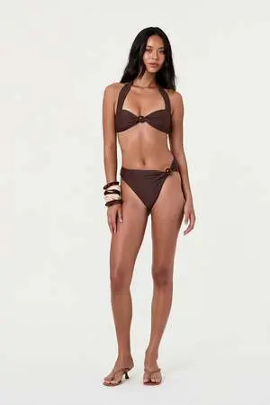 NICHOLAS Sirena Halter Bikini Top - Espresso