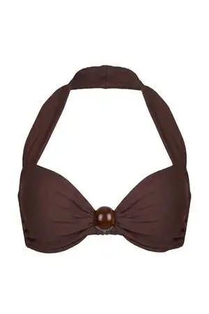 NICHOLAS Sirena Halter Bikini Top - Espresso