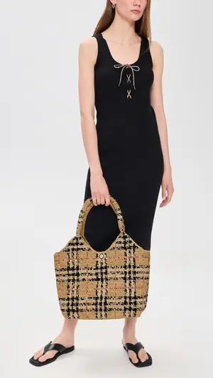 Burberry Margate Medium Raffia Tote Bag