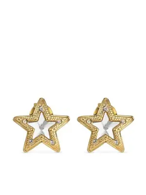 JIMMY CHOO Gold-finish Metal Jc Star Stud Earrings With Swarovski Crys - Metallic