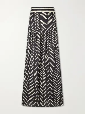 Johanna Ortiz Printed Cotton Maxi Skirt