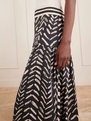 Johanna Ortiz Printed Cotton Maxi Skirt
