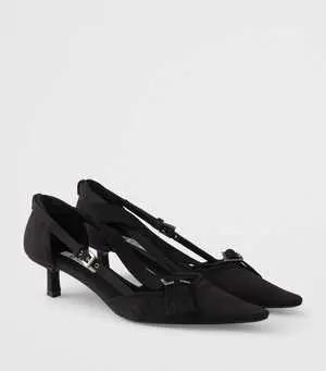 Prada Canvas Buckle Detail Pumps 45 - Black