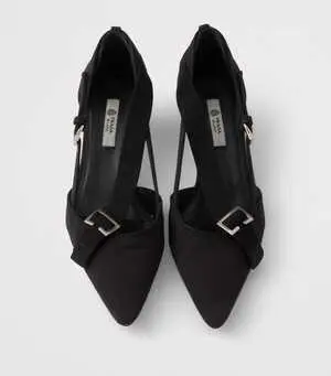 Prada Canvas Buckle Detail Pumps 45 - Black