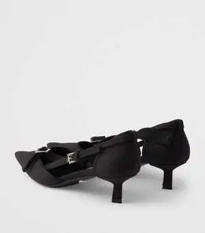 Prada Canvas Buckle Detail Pumps 45 - Black
