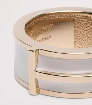 TOM FORD Enamel T Motif Ring - Ivory