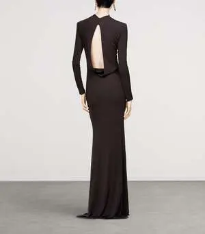 TOM FORD Knitted Back Cut-out Maxi Dress - Brown