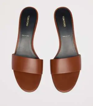 TOM FORD Calfskin Mules 55 - Brown