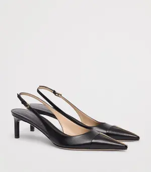 TOM FORD Goat Leather Slingback Pumps With T Hardware - Black