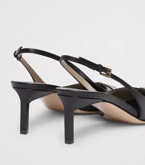 TOM FORD Goat Leather Slingback Pumps With T Hardware - Black